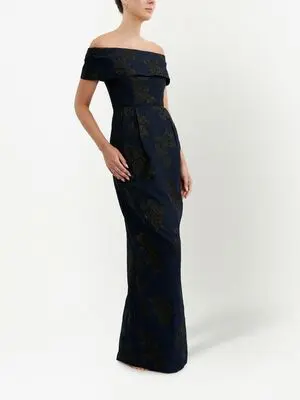 Rebecca Vallance Antoinette Off-shoulder Gown - Blue