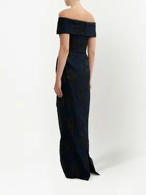 Rebecca Vallance Antoinette Off-shoulder Gown - Blue