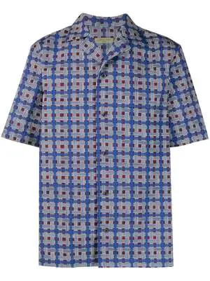 Corneliani Check-pattern Cotton Shirt - Blue