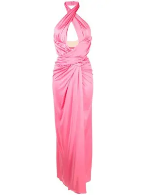 Moschino Draped Halterneck Maxi Dress