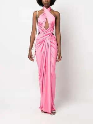 Moschino Draped Halterneck Maxi Dress