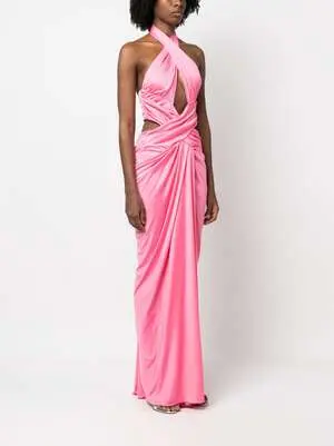 Moschino Draped Halterneck Maxi Dress