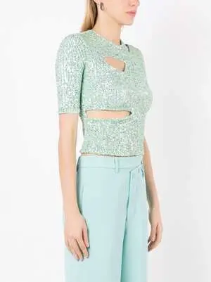 GLORIA COELHO Sequin-embellished Top