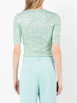 GLORIA COELHO Sequin-embellished Top