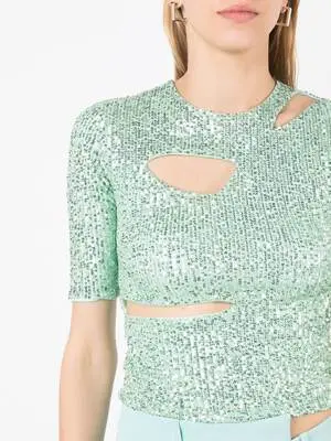 GLORIA COELHO Sequin-embellished Top
