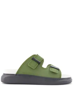 Alexander McQueen Hybrid Double-buckle Slides Green