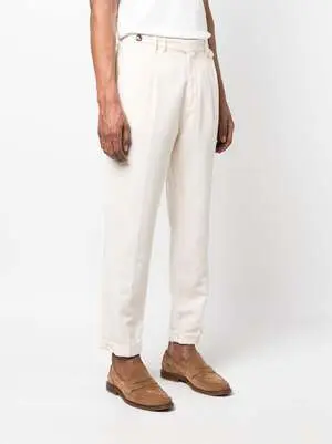 Brunello Cucinelli Pleated Tapered Trousers - Neutrals