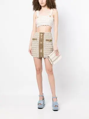 Balmain Tweed Mini Skirt - Neutrals