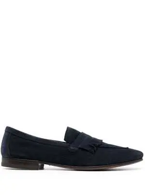 HENDERSON BARACCO Fringe-detail Suede Loafers - Blue
