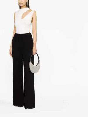 MANURI Cutout Jersey Bodysuit - White