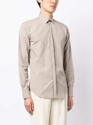 LANVIN Spread-collar Cotton Shirt - Neutrals