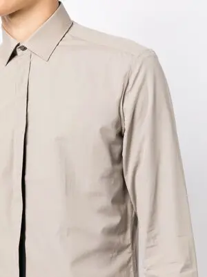 LANVIN Spread-collar Cotton Shirt - Neutrals