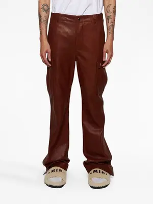 Amiri Flared Leather Cargo Trousers