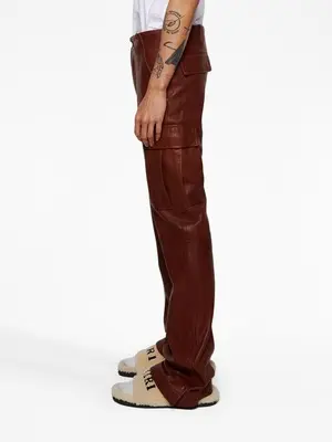 Amiri Flared Leather Cargo Trousers
