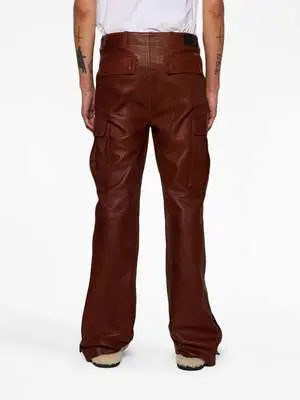Amiri Flared Leather Cargo Trousers