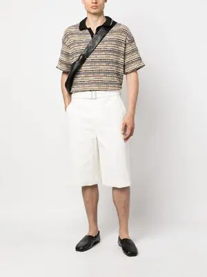 JIL SANDER Flared Linen Bermuda Shorts