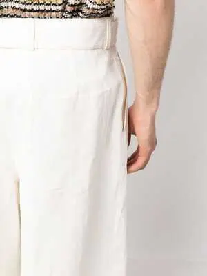 JIL SANDER Flared Linen Bermuda Shorts