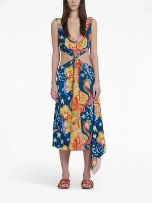 Marni Star Print Midi Dress - Blue