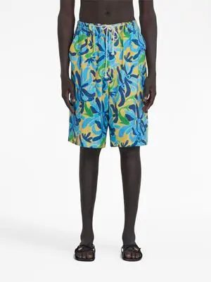 Marni Graphic-print Drop-crotch Shorts