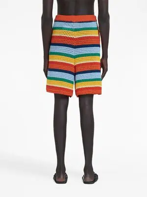Marni Crochet-knit Striped Shorts