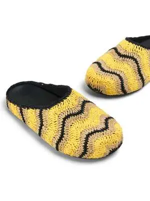 Marni Fussbett Raffia Slippers - Yellow