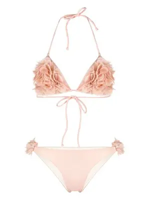LA REVECHE La Reveche Shayna Floral-Appliqué Bikini Pink