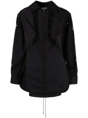 MARINE SERRE Lace-detail Shirt Dress