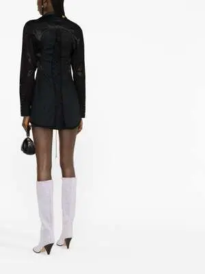 MARINE SERRE Lace-detail Shirt Dress