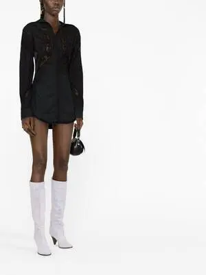 MARINE SERRE Lace-detail Shirt Dress