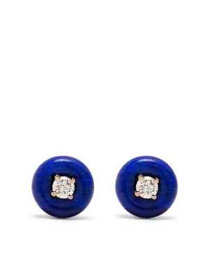 Fernando Jorge 18kt Rose Diamond And Lapis Lazuli Stud Earrings - Gold