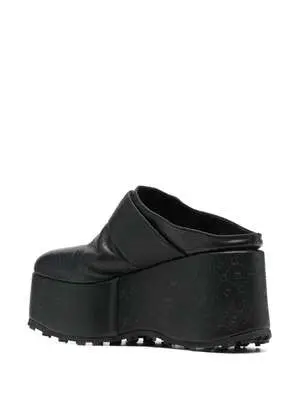 MARINE SERRE Moonogram 86mm Heel Leather Clogs
