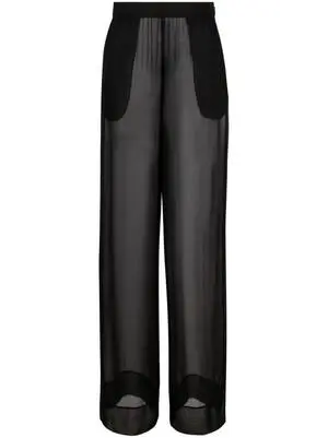 Saint Laurent Semi-sheer Wide-leg Trousers
