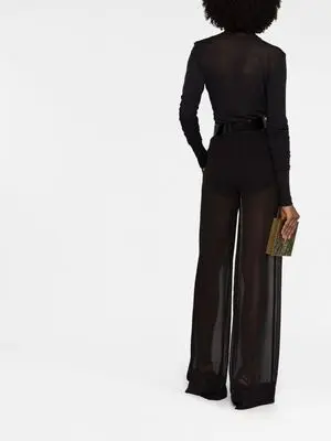Saint Laurent Semi-sheer Wide-leg Trousers