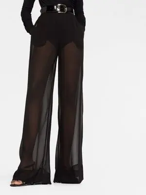 Saint Laurent Semi-sheer Wide-leg Trousers
