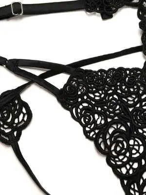 FLEUR DU MAL Guipure Bodysuit - Black