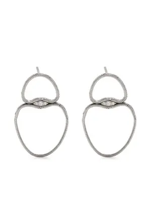 Fernando Jorge 18kt White Gold Fluid Diamond Hoop Earrings