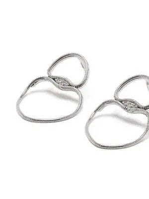 Fernando Jorge 18kt White Gold Fluid Diamond Hoop Earrings