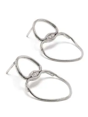 Fernando Jorge 18kt White Gold Fluid Diamond Hoop Earrings
