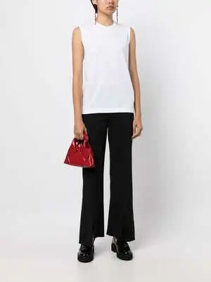 Comme Des Garçons Crew Neck Cotton Vest Top - White
