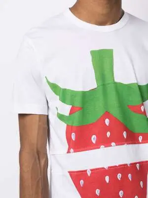 Comme Des Garçons Strawberry-print Cotton T-shirt