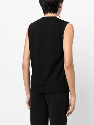 Comme Des Garçons Crewneck Cotton Vest Top - Black