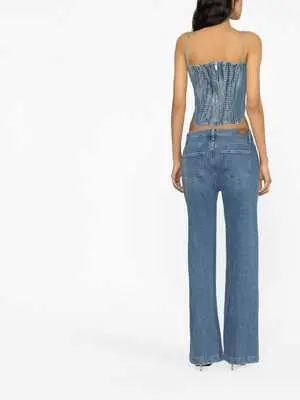 Magda Butrym Cropped Denim Bustier Top