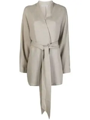 Dusan Linen Belted Cardigan