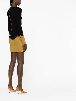 Balmain Long-sleeve Two-tone Dress