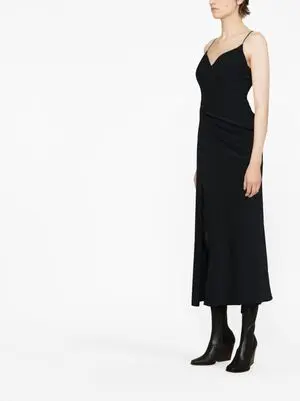 Alexander McQueen Draped Midi Dress - Black