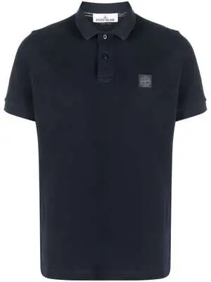 Stone Island Logo-patch Polo Shirt - Blue