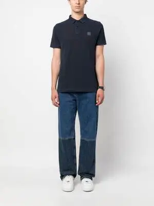 Stone Island Logo-patch Polo Shirt - Blue