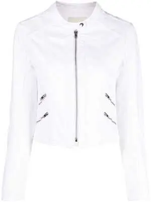 Isabel Marant Leys Band-collar Denim Jacket - White