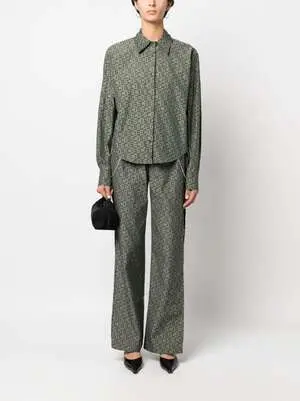 Gcds Crystal-chain Monogram Shirt