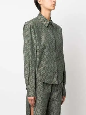 Gcds Crystal-chain Monogram Shirt